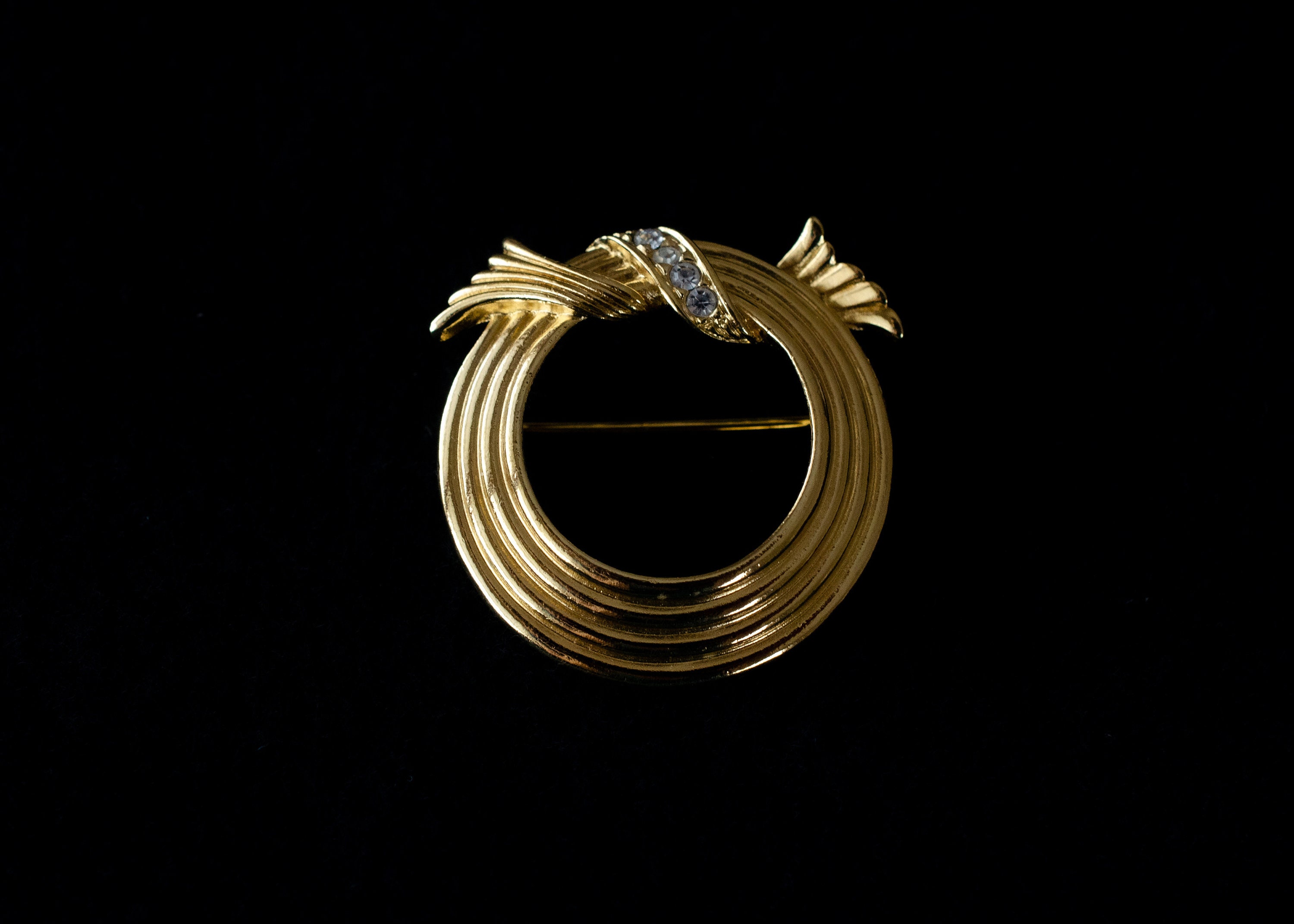 Vintage AVON Circular Wreath Brooch, Gold-tone Metal With Rhinestones ...