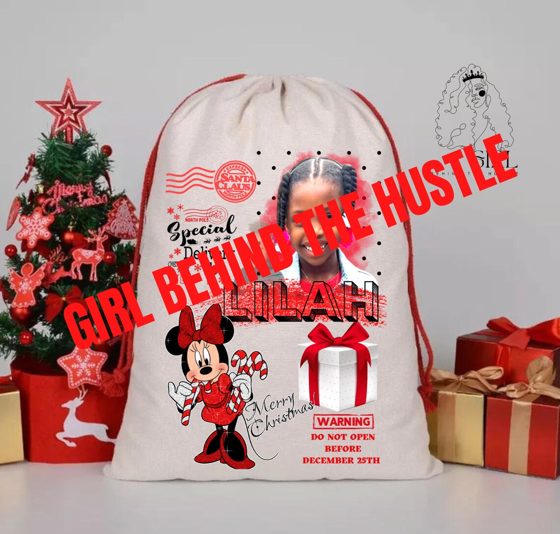 Minnie Mouse Christmas Santa Sack PNG Design (digital Download) - Etsy