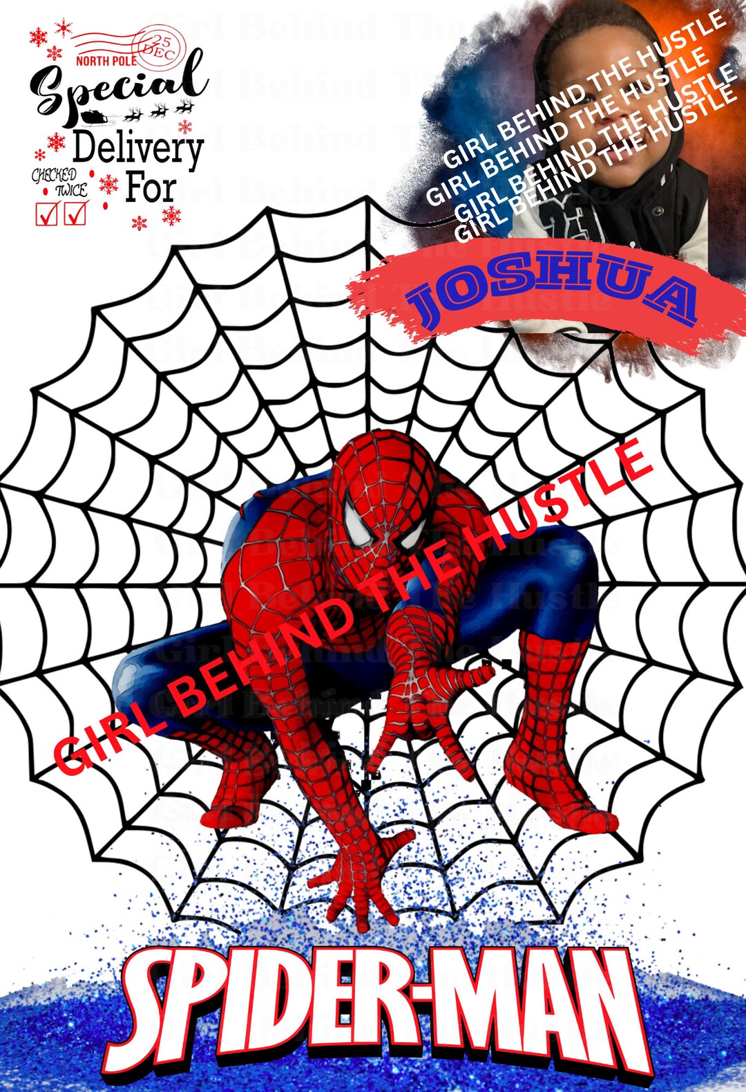 SPIDER MAN Editable Sublimation/dtf PNG Design for Christmas/santa ...