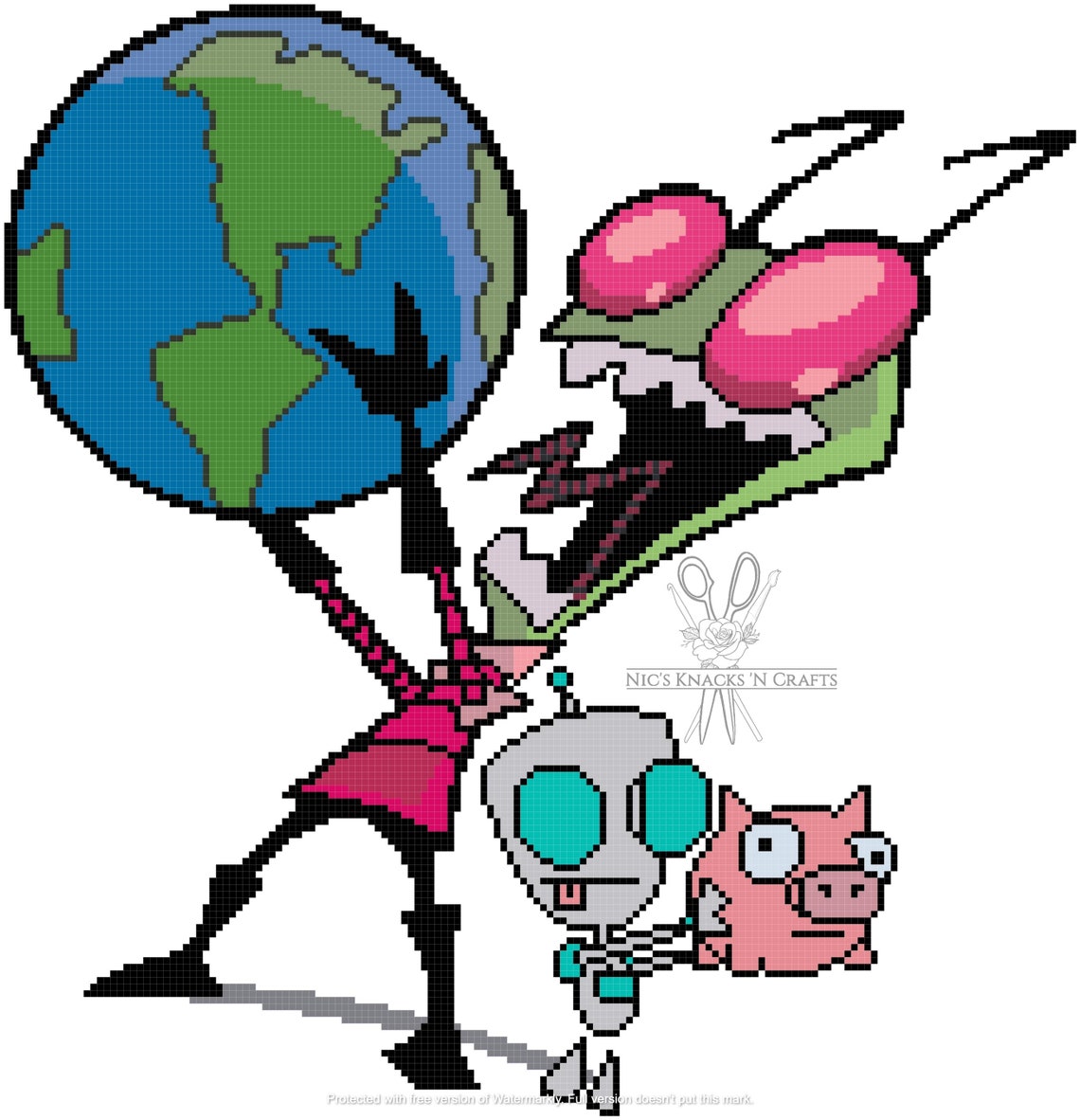 Zim and Gir Cross Stitch Pattern - Etsy