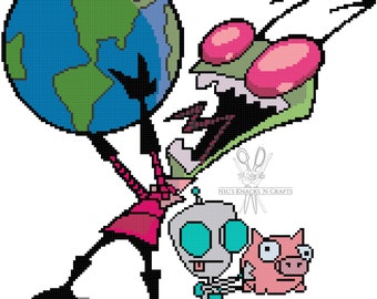 Invader Zim's Gir Cross Stitch Pattern - Etsy