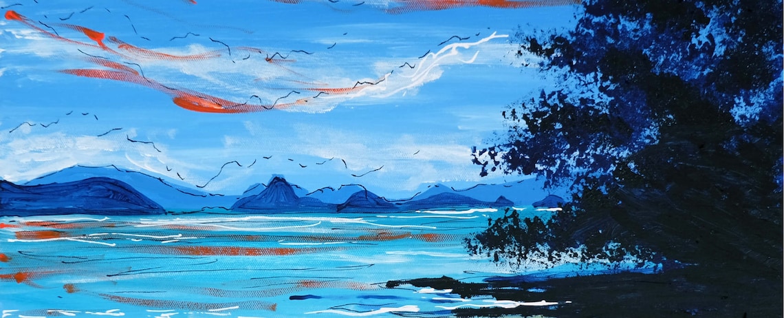 A Unique and Colourful Lawa Island Mug by Laura Hol Art - Etsy