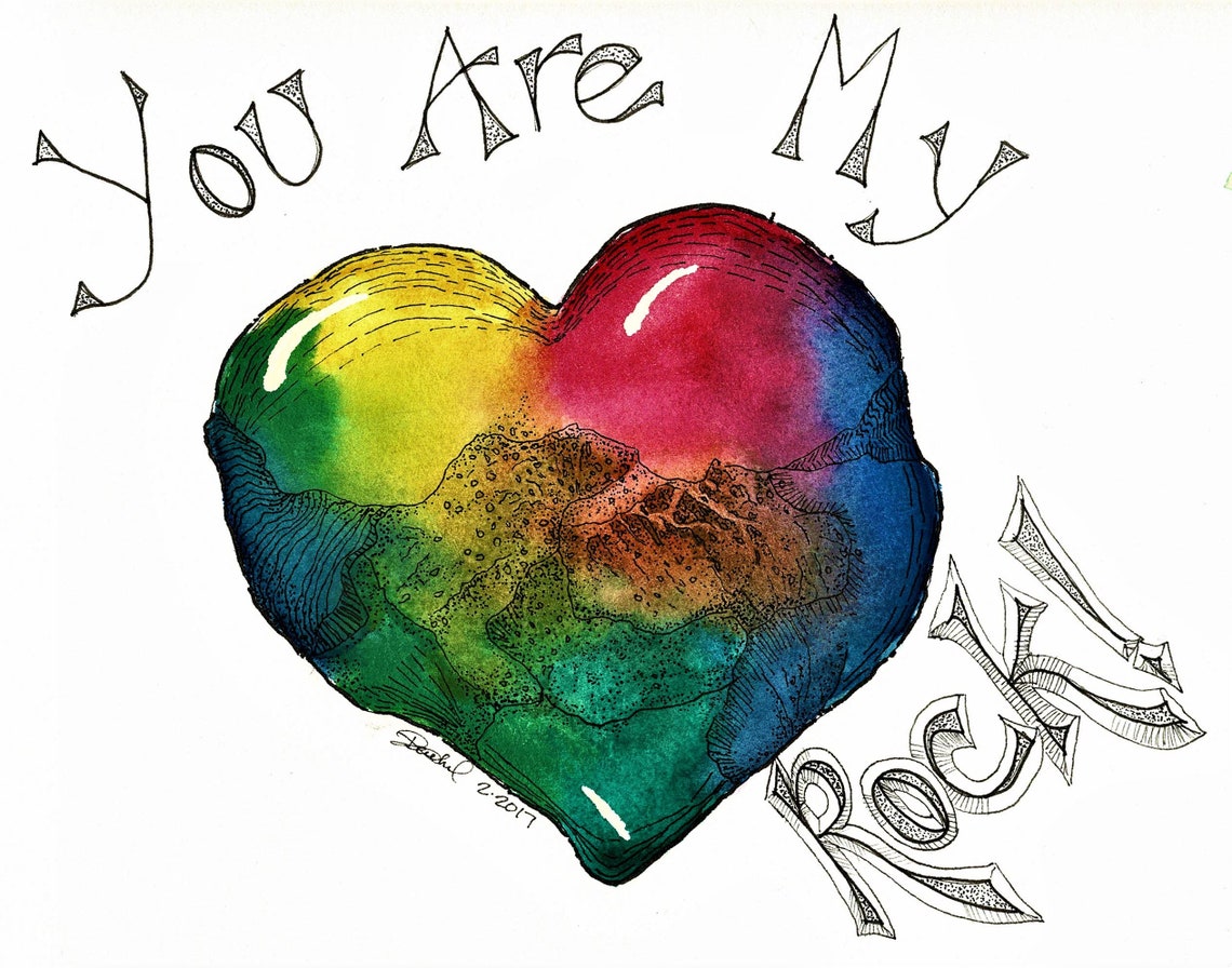 You Are My Rock Greeting Cards and Teeshirt Prints - Etsy