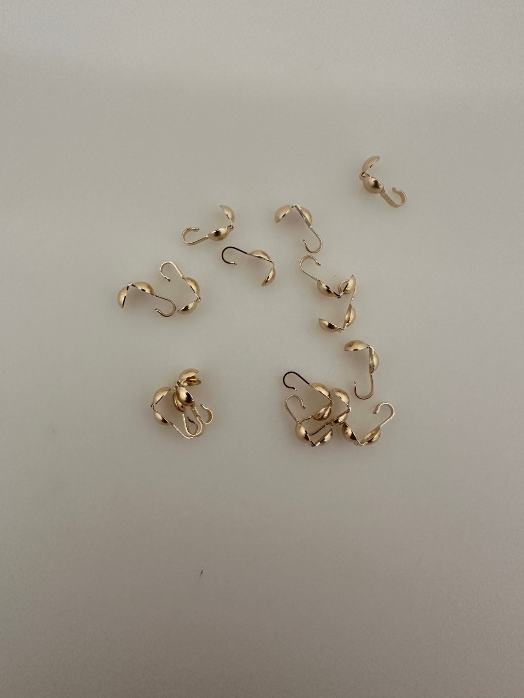 14kgold Filled Clamshell Bead TIP W / 2 RINGS Available Two Size. 12 to ...