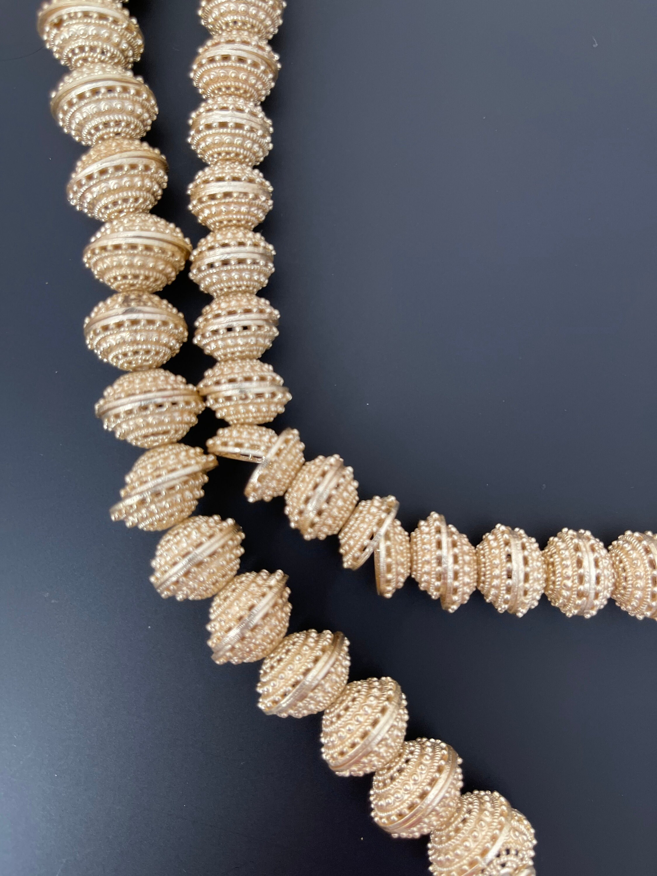 1 Strand of Large Bead Cap/End Caps Available in 2 colors | Etsy