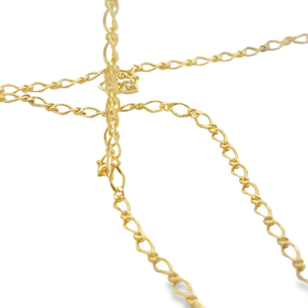 Gold Plated Brass Chain | Electro Plated Figaro Chain | 1 Short 1 Long ...
