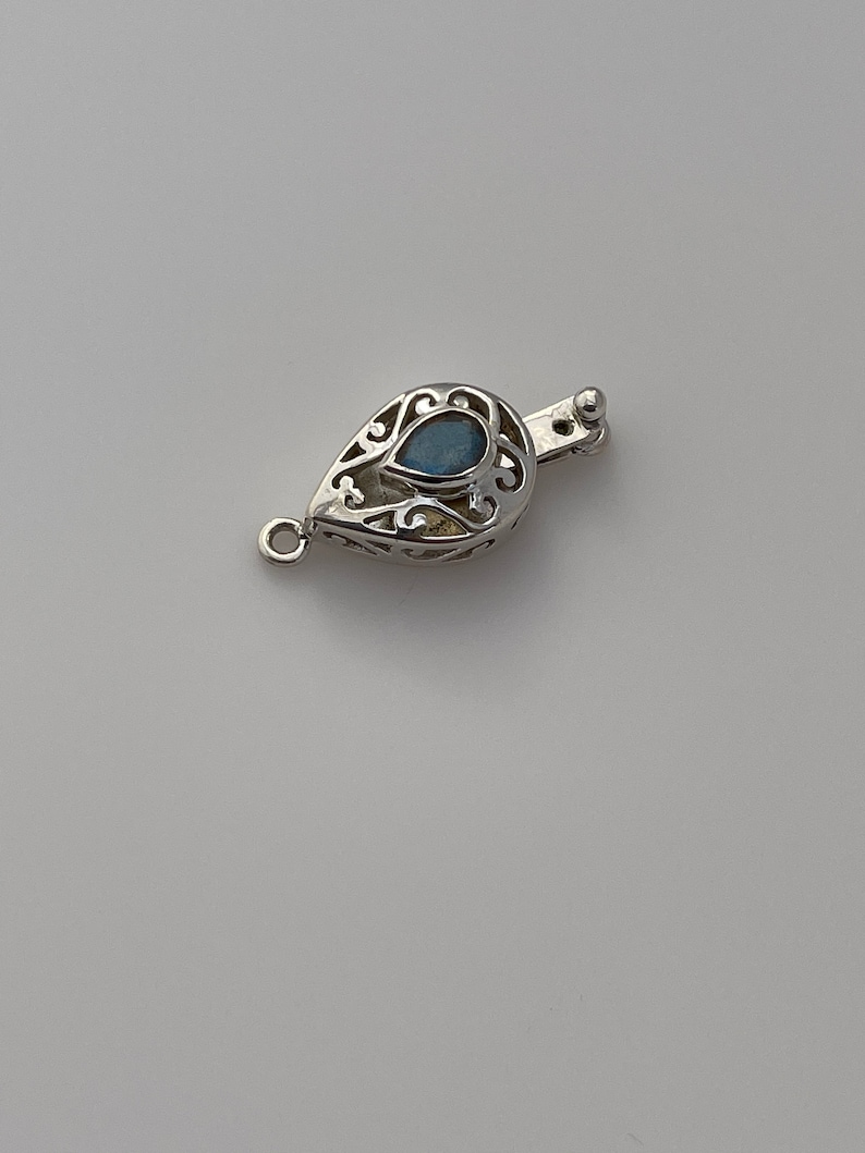 Sterling Silver Gemstone Clasp: Garnet, Amethyst, Moonstone (14x27mm ...