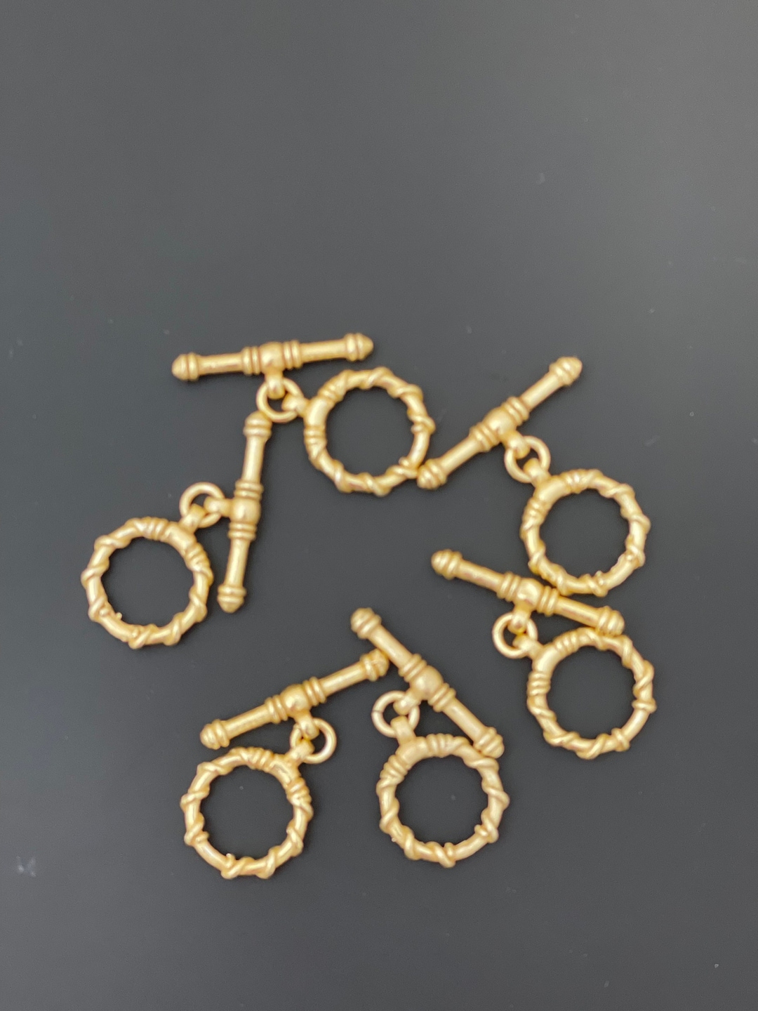 Pack of 6 Gold Finish Twisted Toggles E-coated Hammered - Etsy