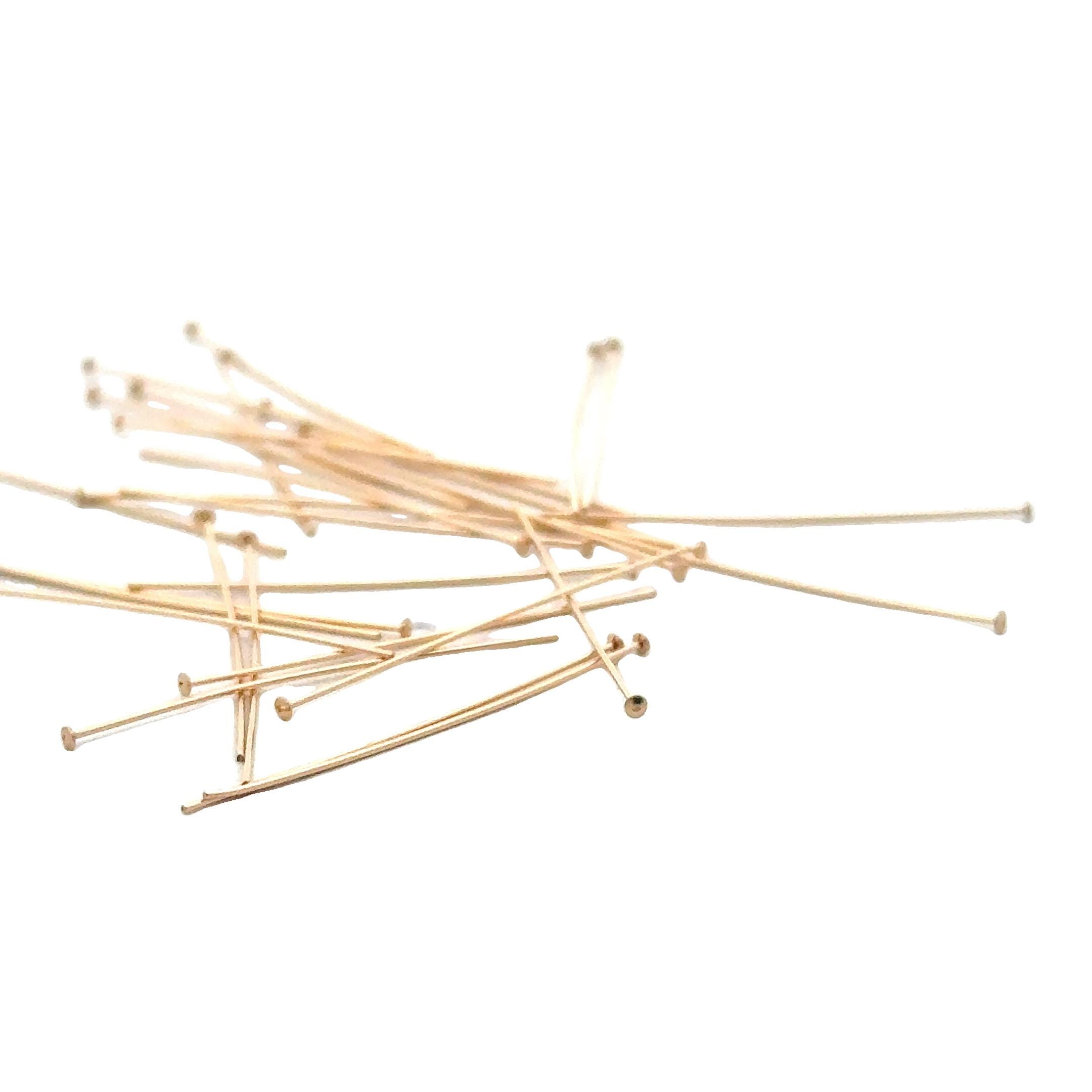 14K Gold Filled Flat Head Pins: Jewelry Making Supplies - Etsy
