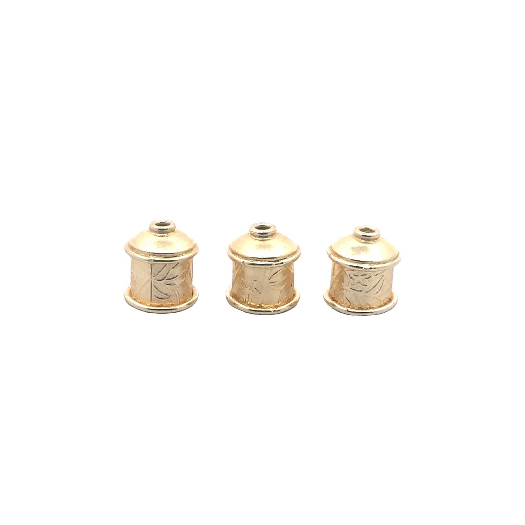 1 Strand of End Caps, in Gold Finish Silver Plated Fancy End Cap E ...
