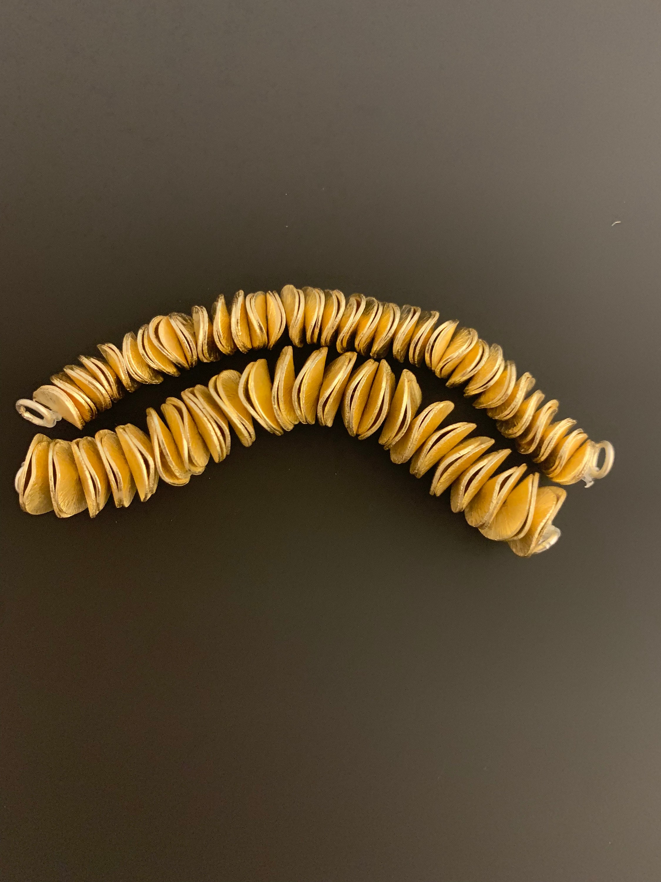 A Strand of Curved Disc Potato Chips Gold Finish Silver - Etsy UK