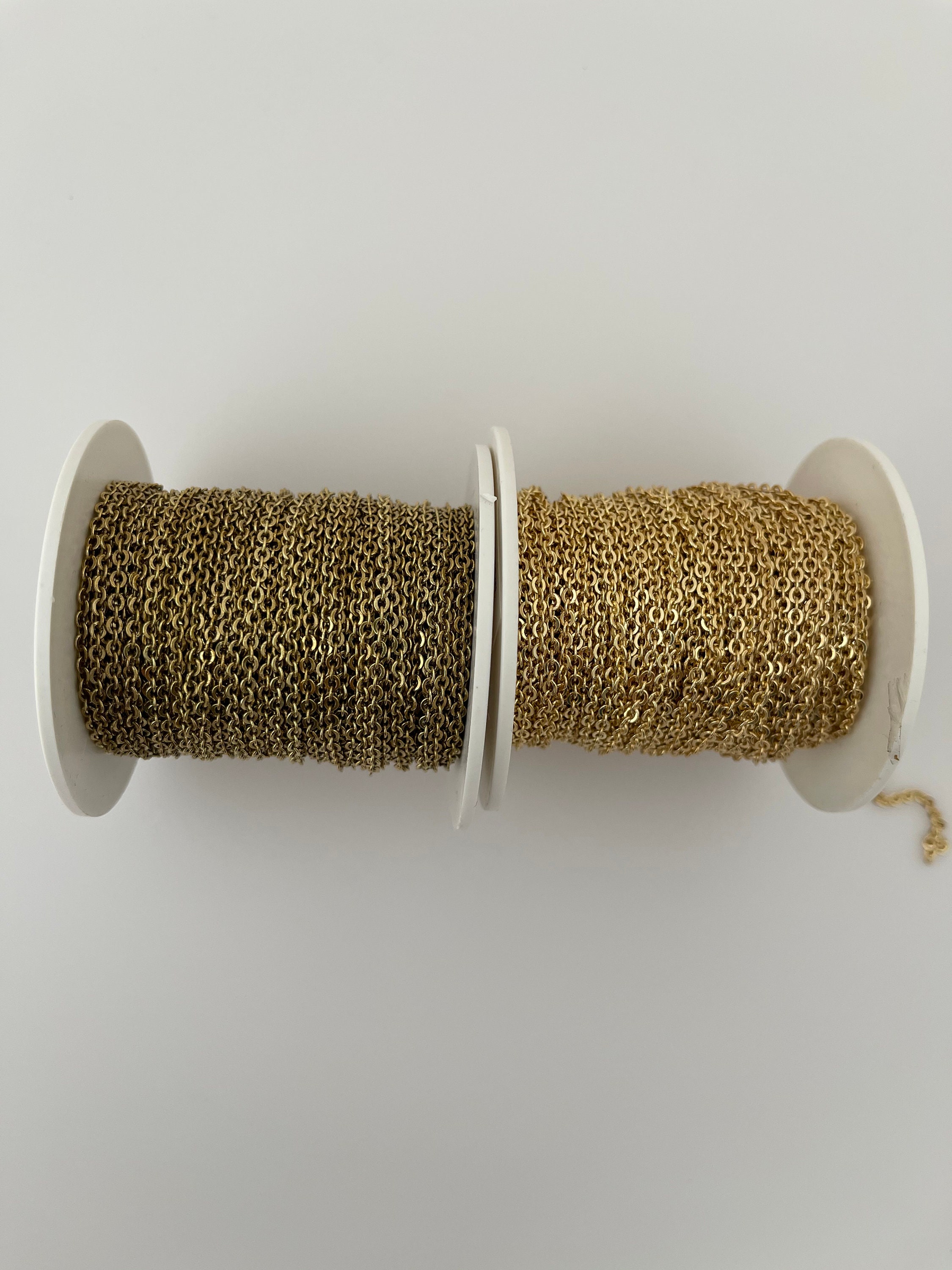 3 Feet of Flat Cable Real Gold Plated and Natural Brass. - Etsy