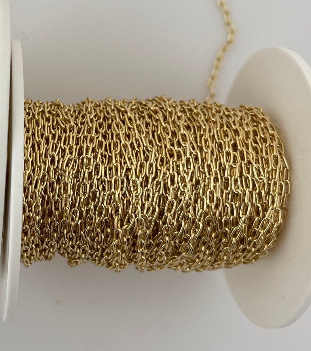 3 Feet of Gold Plated Brass Chain | Long Cable Chain | Smooth Chain ...