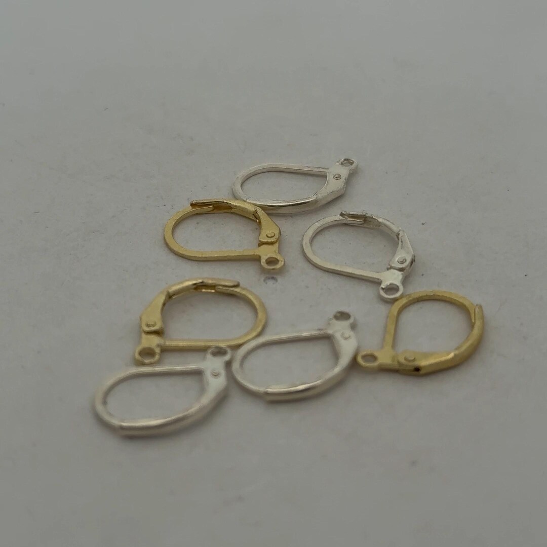 Gold & Silver Plated Lever Back Ear Wires (15mmx10mm, 20 Pcs.) - Etsy