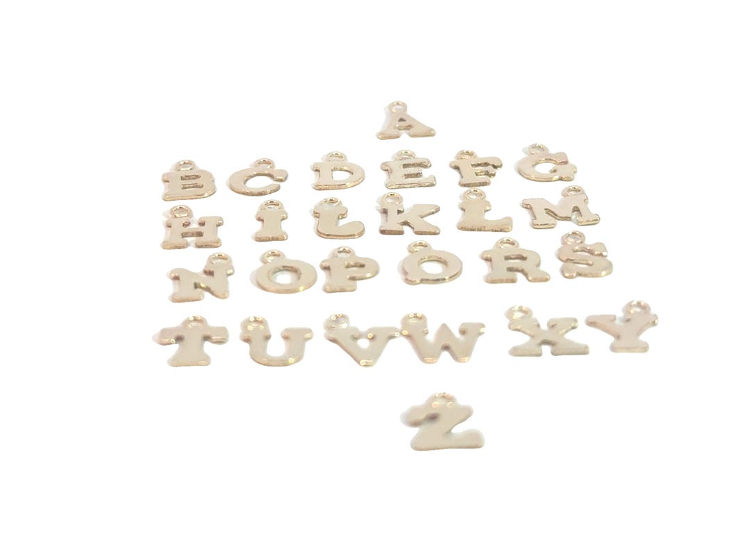 Letter Charms, 14K Real Gold Filled Block Letter Charms, A to Z Letter ...