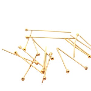 14K Gold Filled Ball Head Pins: Jewelry Making Supplies - Etsy