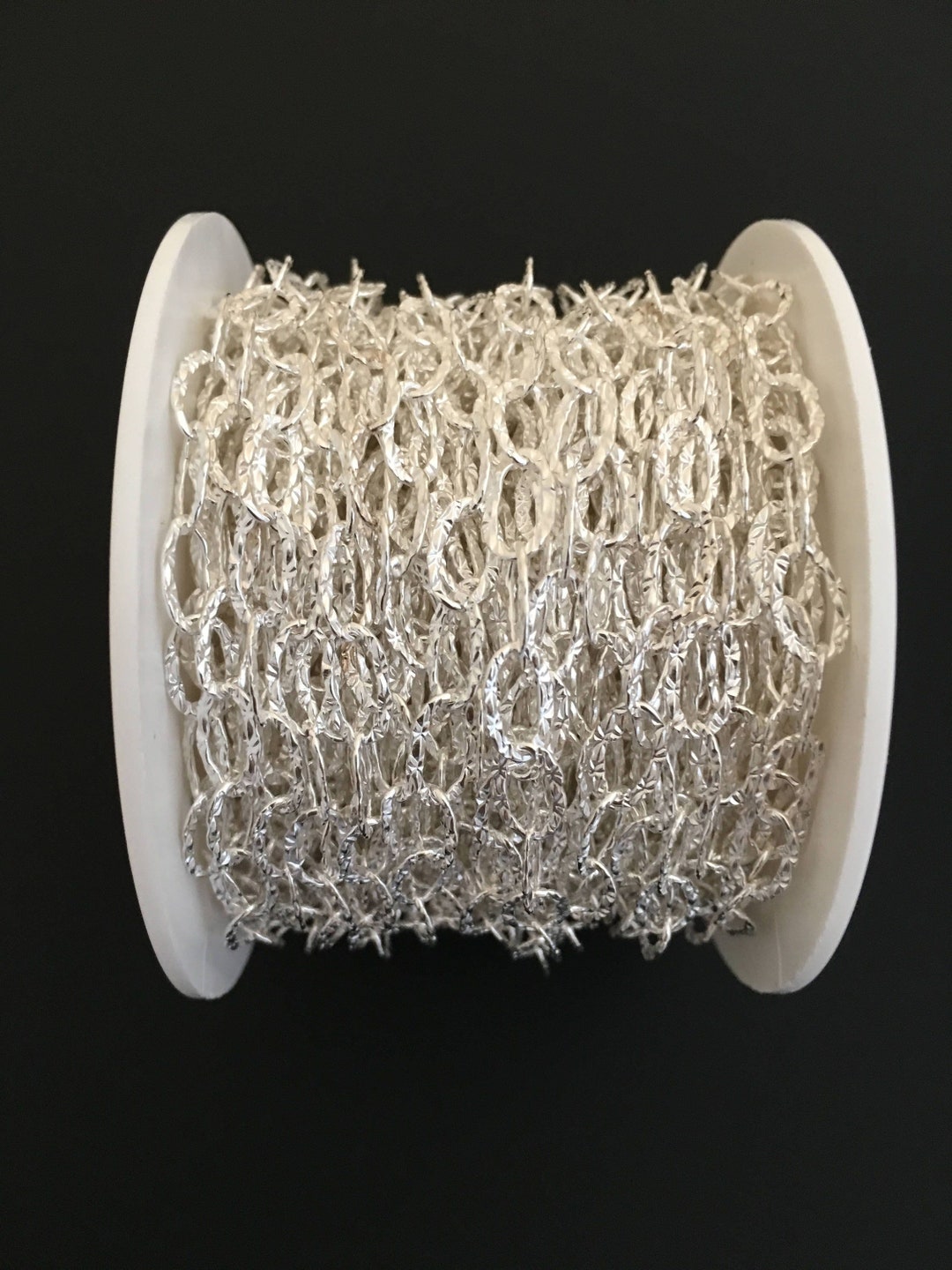 925 Sterling Silver Chain, Oval Cable Patterned Chain. Machine Made ...