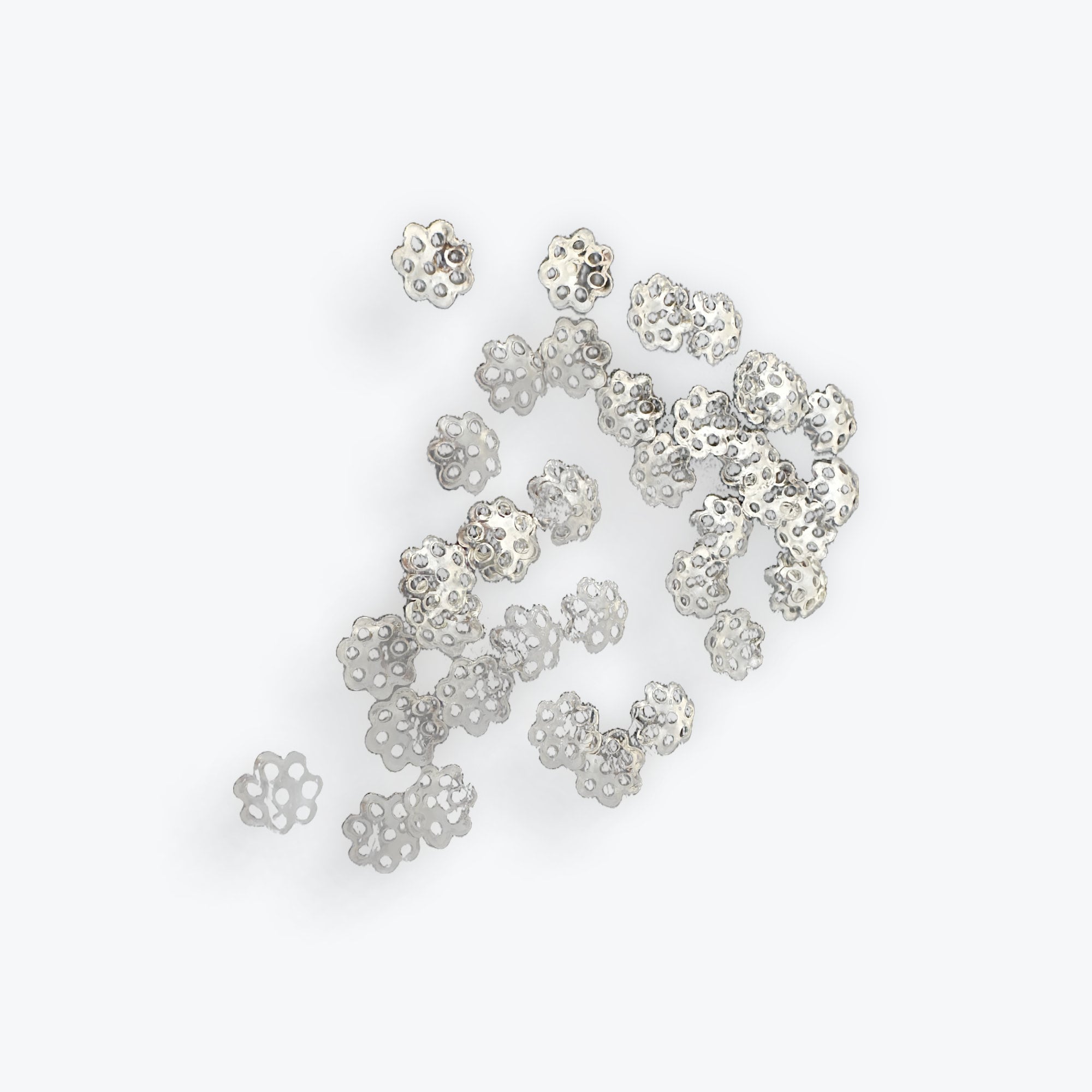 Sterling Silver Flower Bead Caps (4.0mm) - 35 Pcs - Etsy