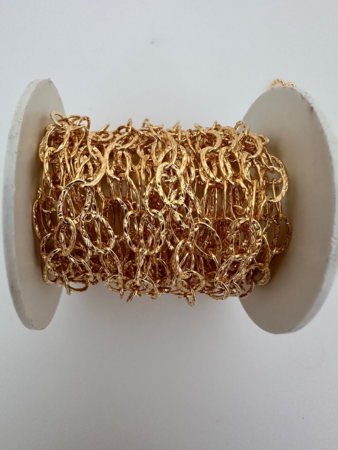 One Foot of 14K Real Gold Filled Chain Oval Cable Patterned Chain ...