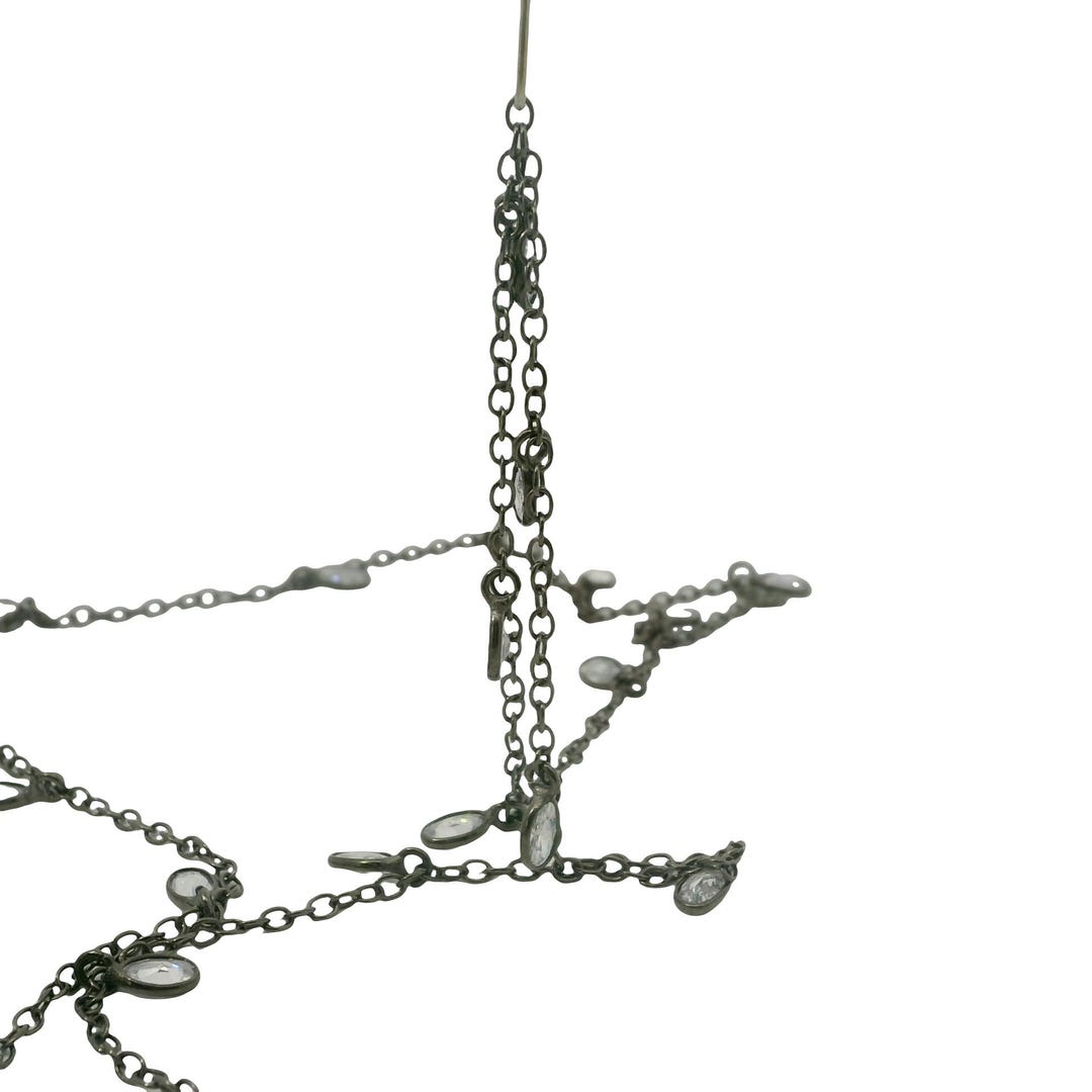 Gunmetal CZ Rosary Chain: Plated Copper Oval Dangle, 1 Foot - Etsy