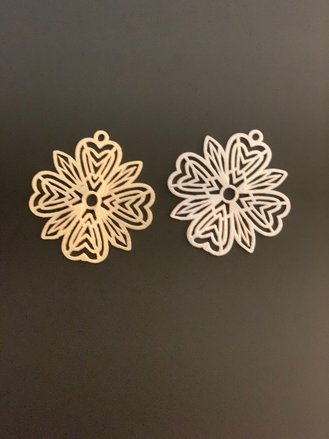 Gold Finish and Silver Plated Fancy Charm /pendent E-coated, Brushed ...