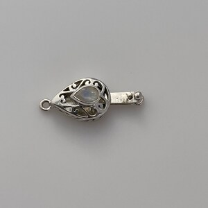 Sterling Silver Gemstone Clasp: Garnet, Amethyst, Moonstone (14x27mm ...