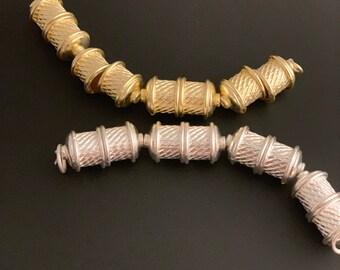 1 Strand of End Caps Gold Finish Silver Plated Fancy End Cap | Etsy