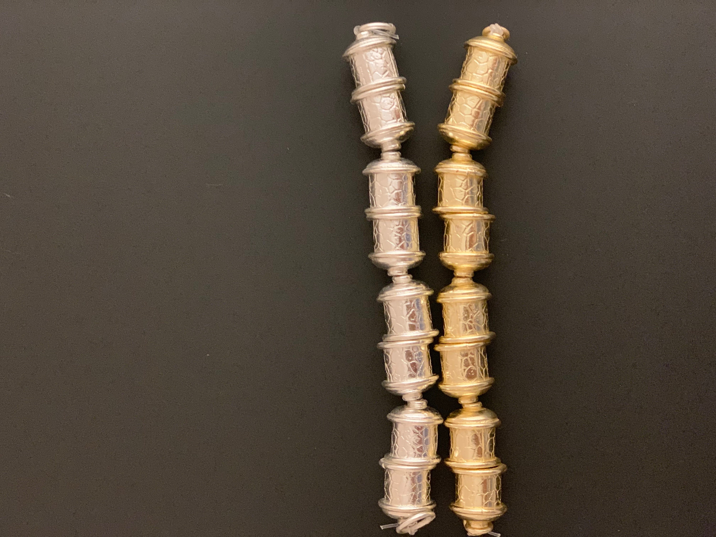 1 Strand of End Caps in Gold Finish Silver Plated Fancy End - Etsy