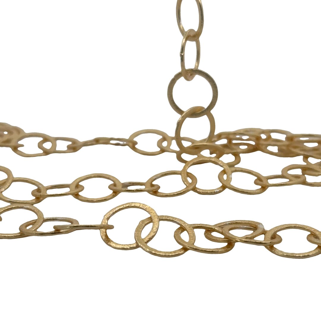 Flat Round Link Chains, Gold Finish, Silver Plated, Gunmetal Plated and ...