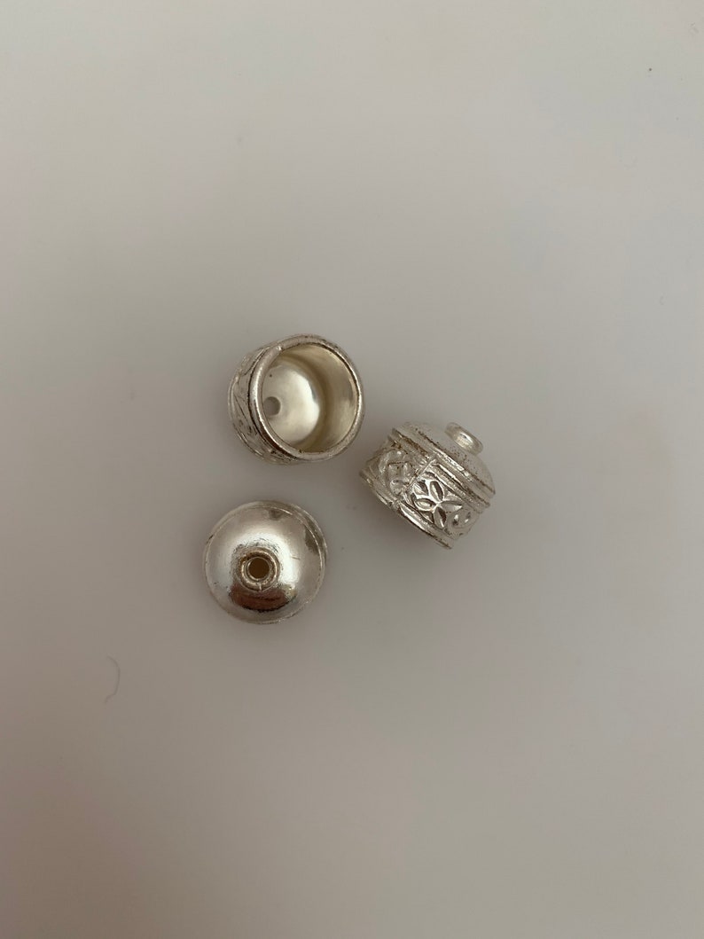 1 Strand of End Caps Gold Finish Silver Plated Fancy End Cap | Etsy