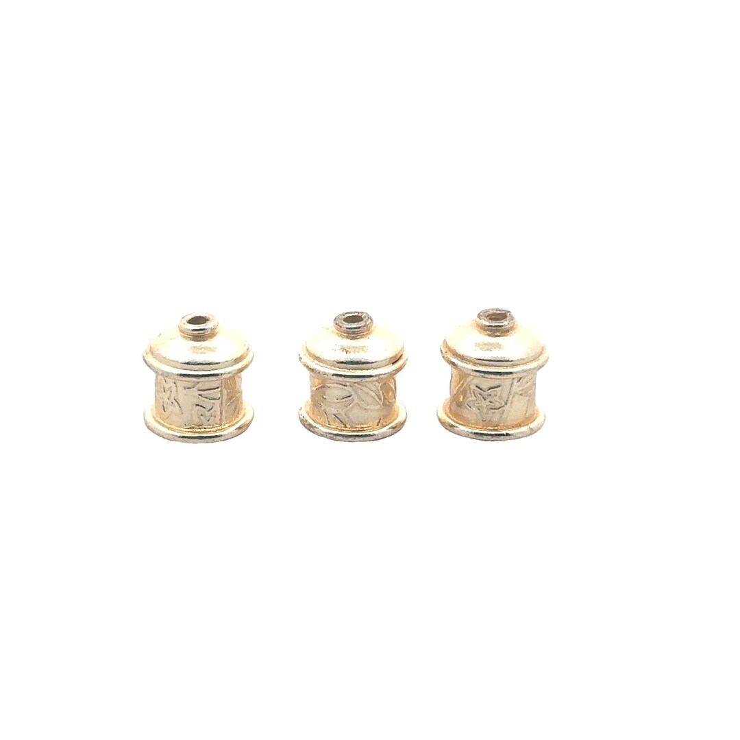 1 Strand of End Caps, in Gold Finish Silver Plated Fancy End Cap E ...