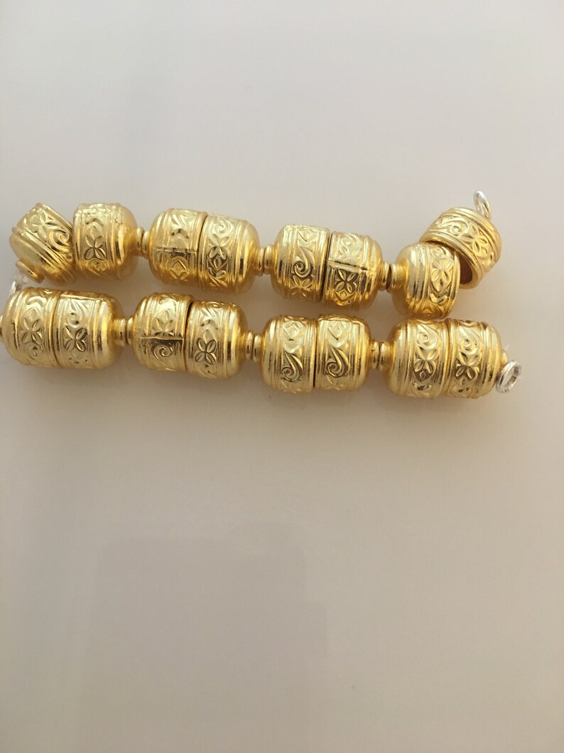 1 Strand of End Caps Gold Finish Silver Plated Fancy End Cap | Etsy