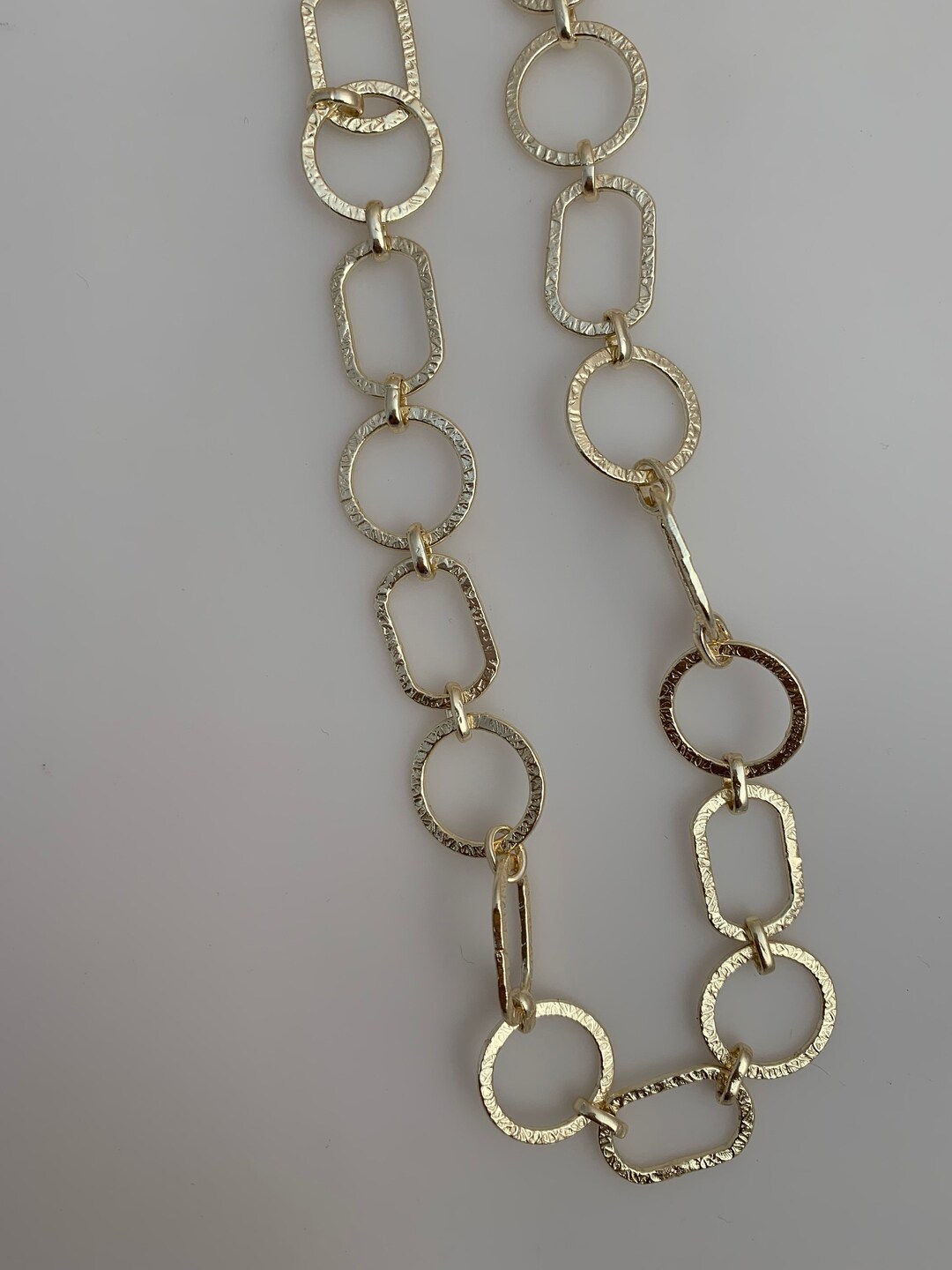 3 Feet of Gold Finish & Silver Plated Circle and Capsule Pattern Chains ...