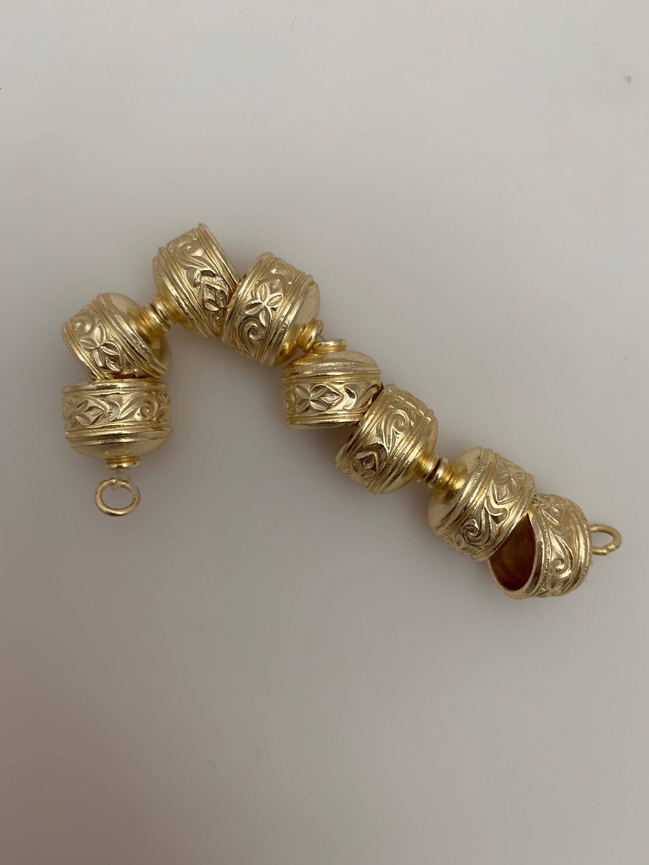 1 Strand of End Caps Gold Finish Silver Plated Fancy End Cap | Etsy