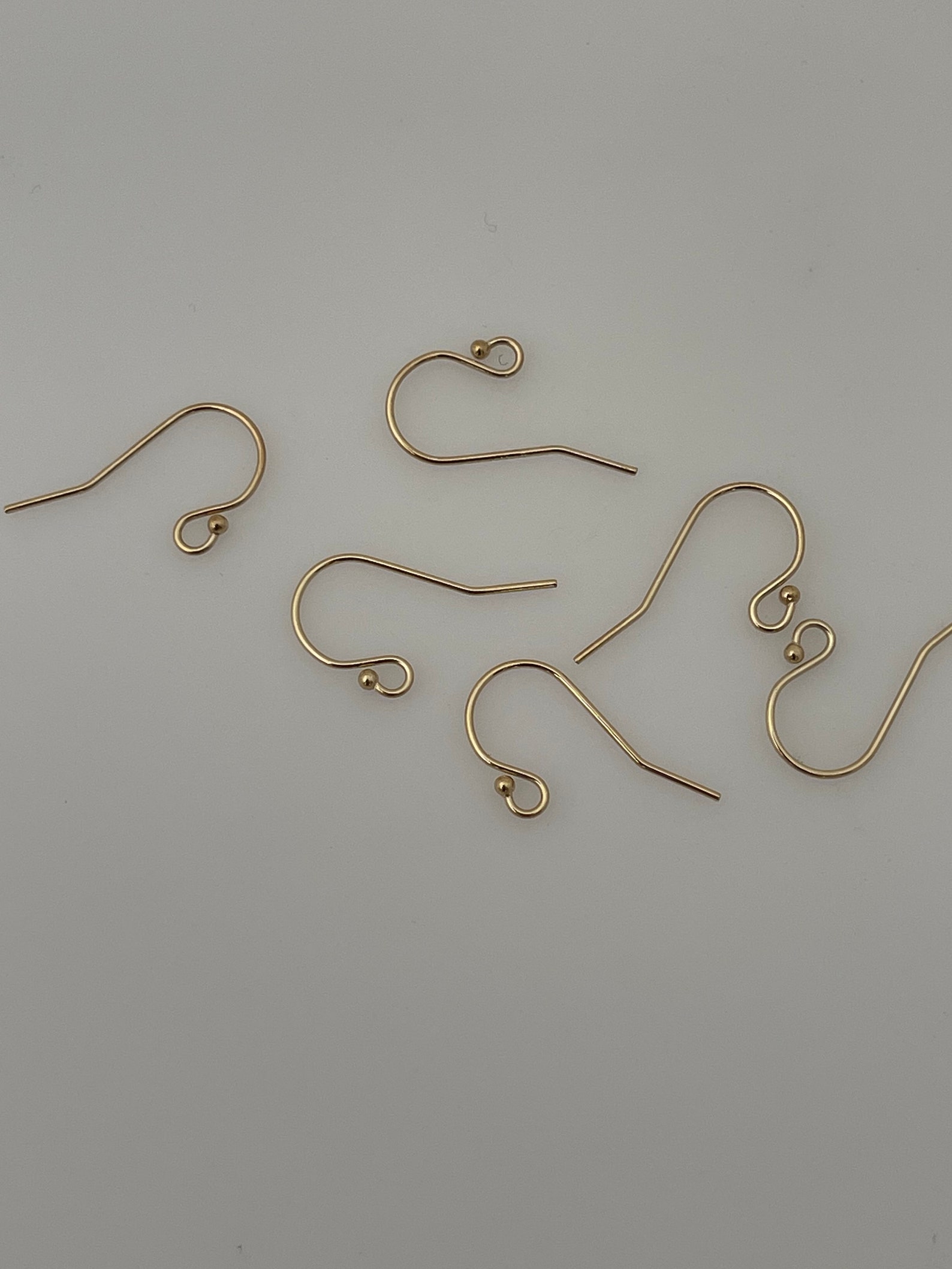 14K Real Gold Filled Ear Wires L Plain Ball End Ear-wires - Etsy