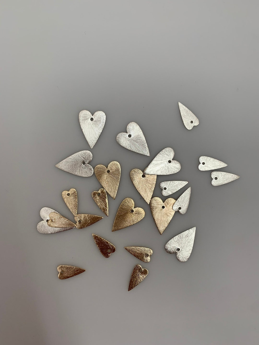 Tiny Heart 25 to 35 Pcs Gold Finish,and Silver Plated E-coated,brushed ...