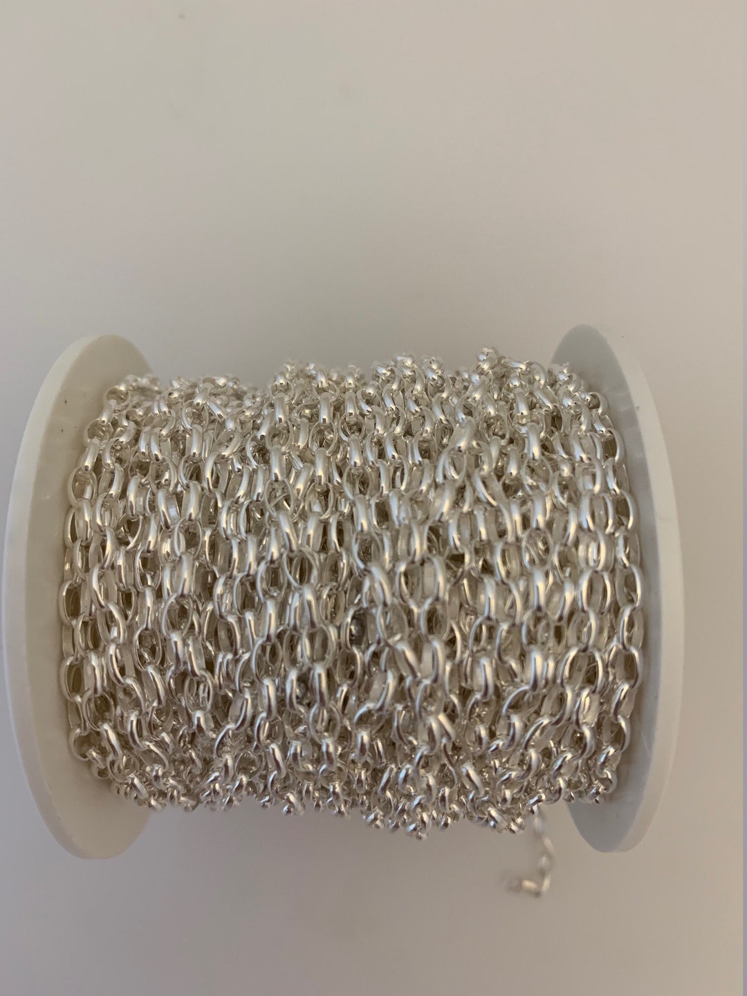 Sterling Silver Chain, 925 Oval Rollo Half Round Wire Chain Size: 2 ...