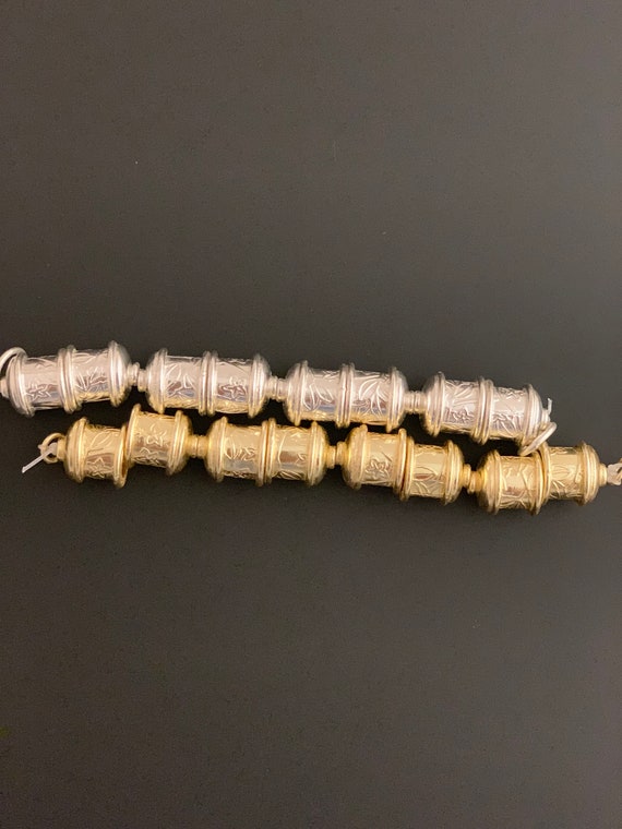 1 Strand of End Caps in Gold Finish Silver Plated Fancy End | Etsy