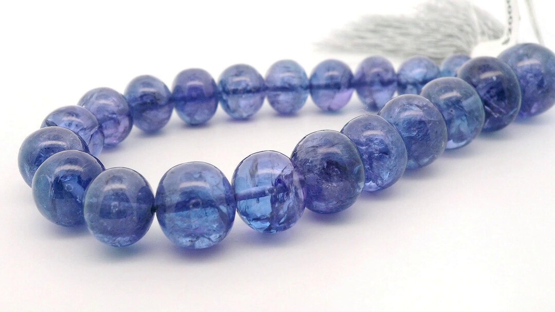 Tanzanite Graduated Smooth Rondelle Beads 6mm–10mm – Natural Violet ...