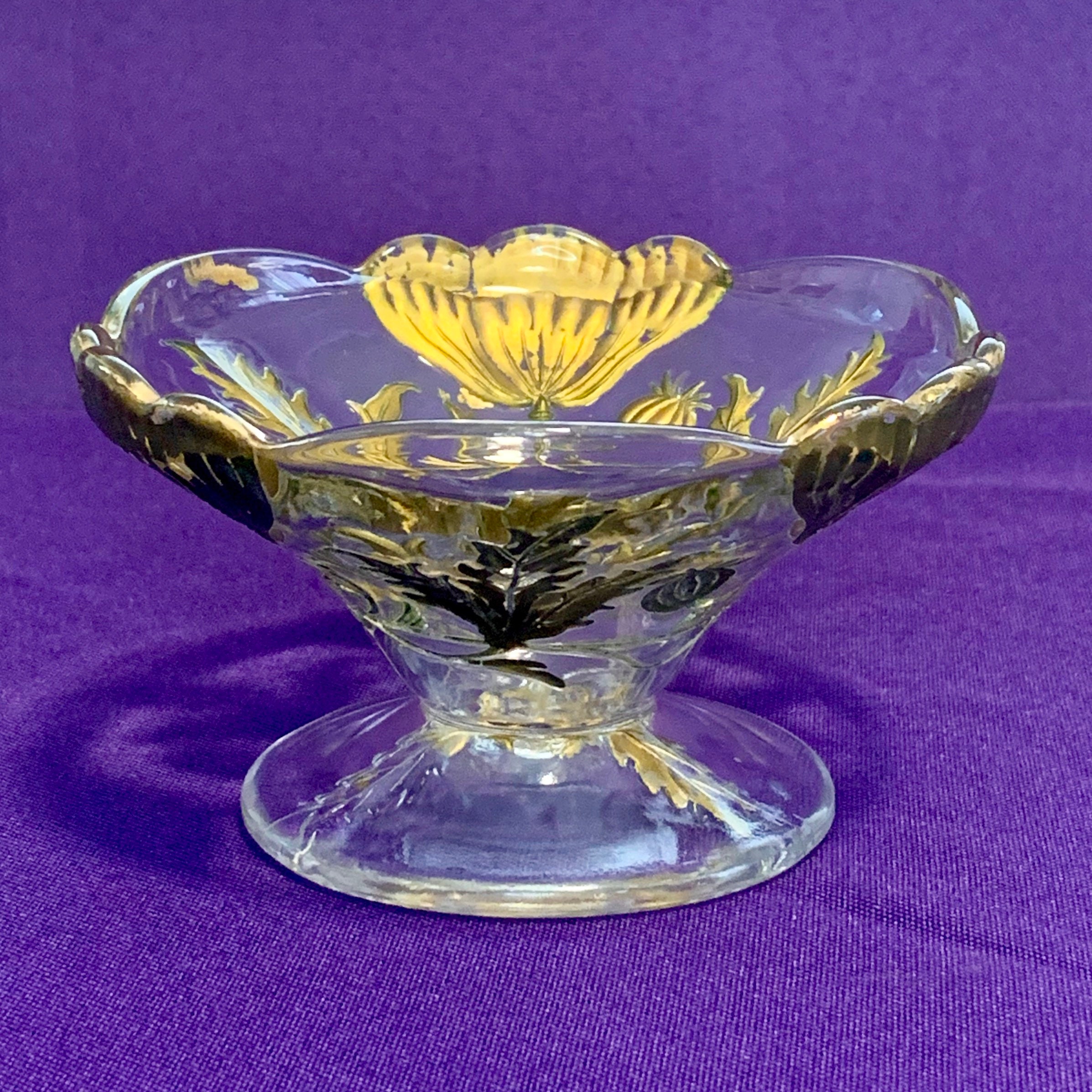 Goofus Glass Comport/compote Dish Dugan Glass Company Poppy - Etsy