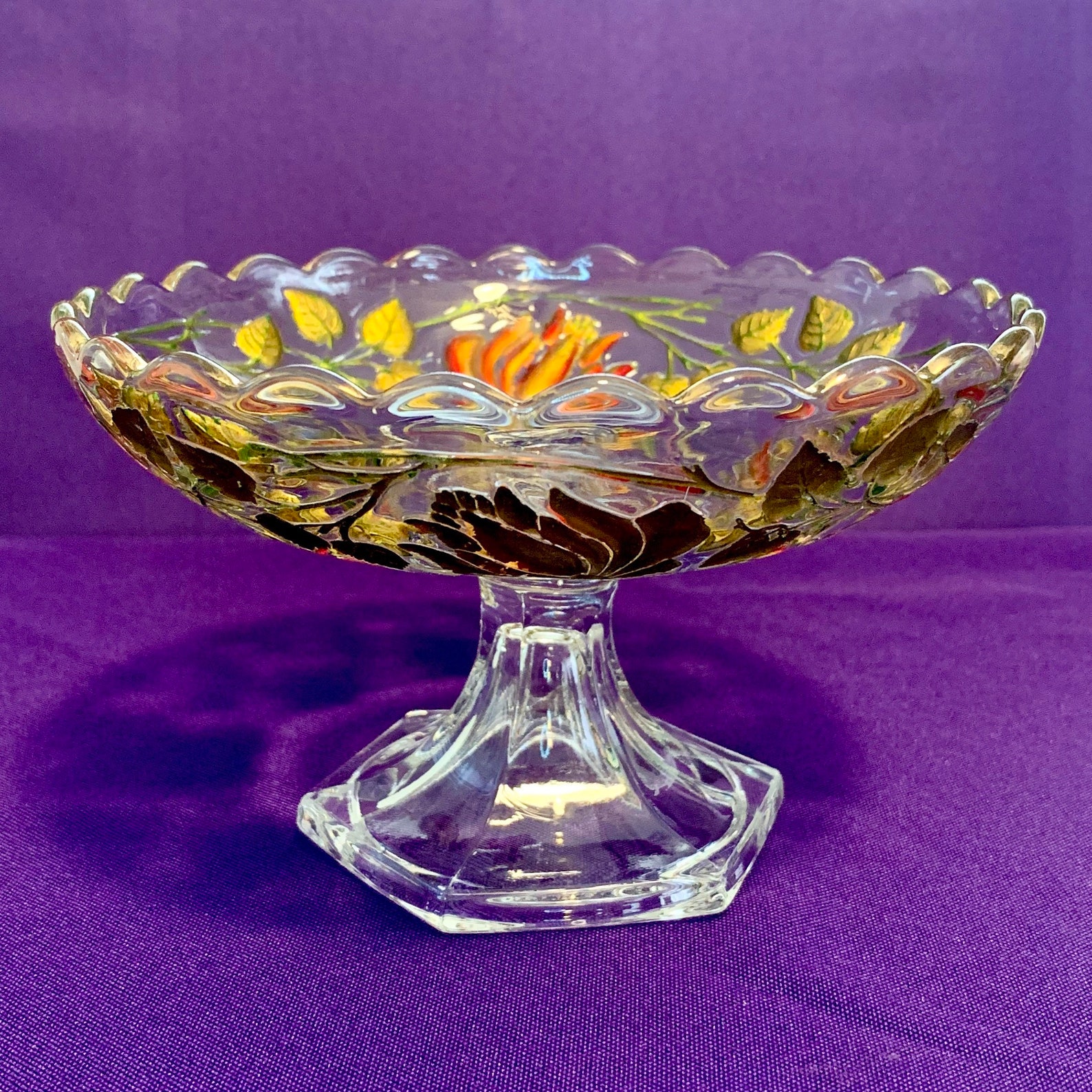 Goofus Glass Comport/compote Dish Dugan Glass Company - Etsy