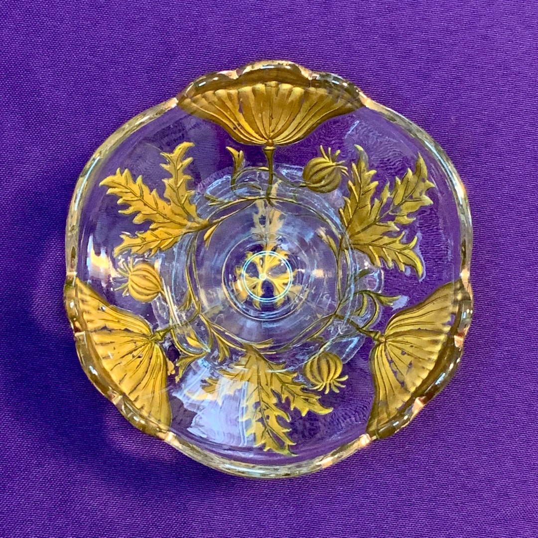 Goofus Glass Comport/compote Dish Dugan Glass Company Poppy - Etsy