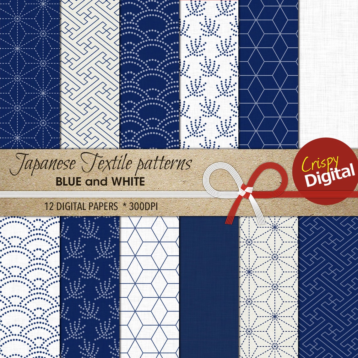Japanese Pattern Digital Paper Printable Traditional Patterns | Etsy