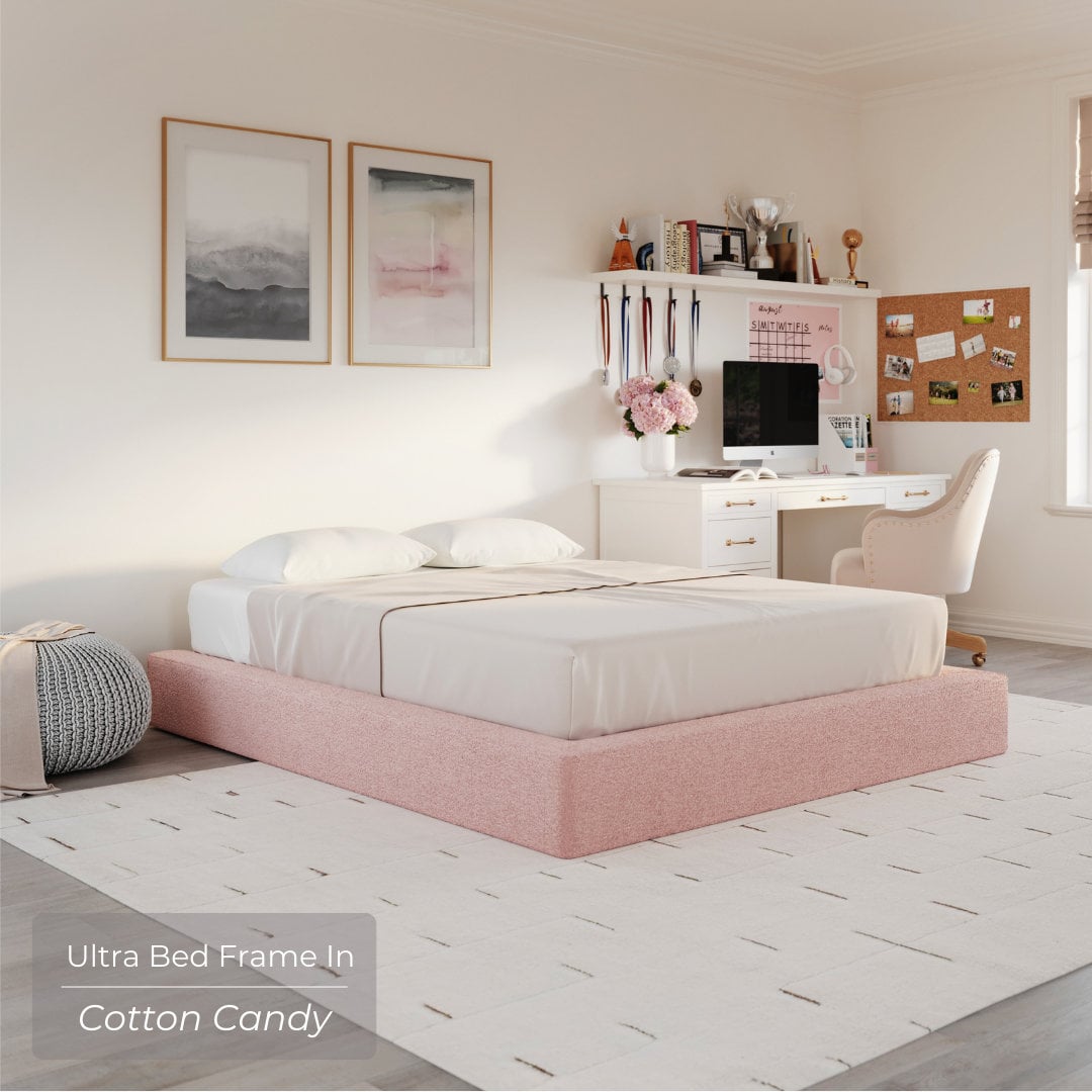 KIDS Ultra Bed Frame - Modern & Contemporary Padded Bed Frame, Super ...