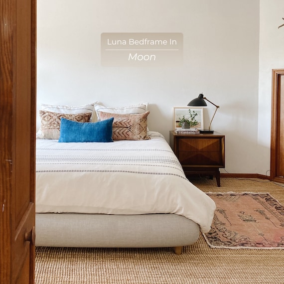 LUNA by Softframe Designs Upholstered Bed Frame Modern Super Cushioned in an Exclusive Crescent Shape Etsy