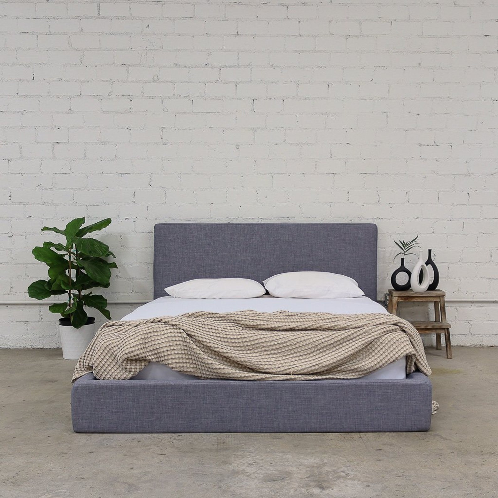 Classic Set: Cushioned Upholstered Bed Frame and Headboard. - Etsy