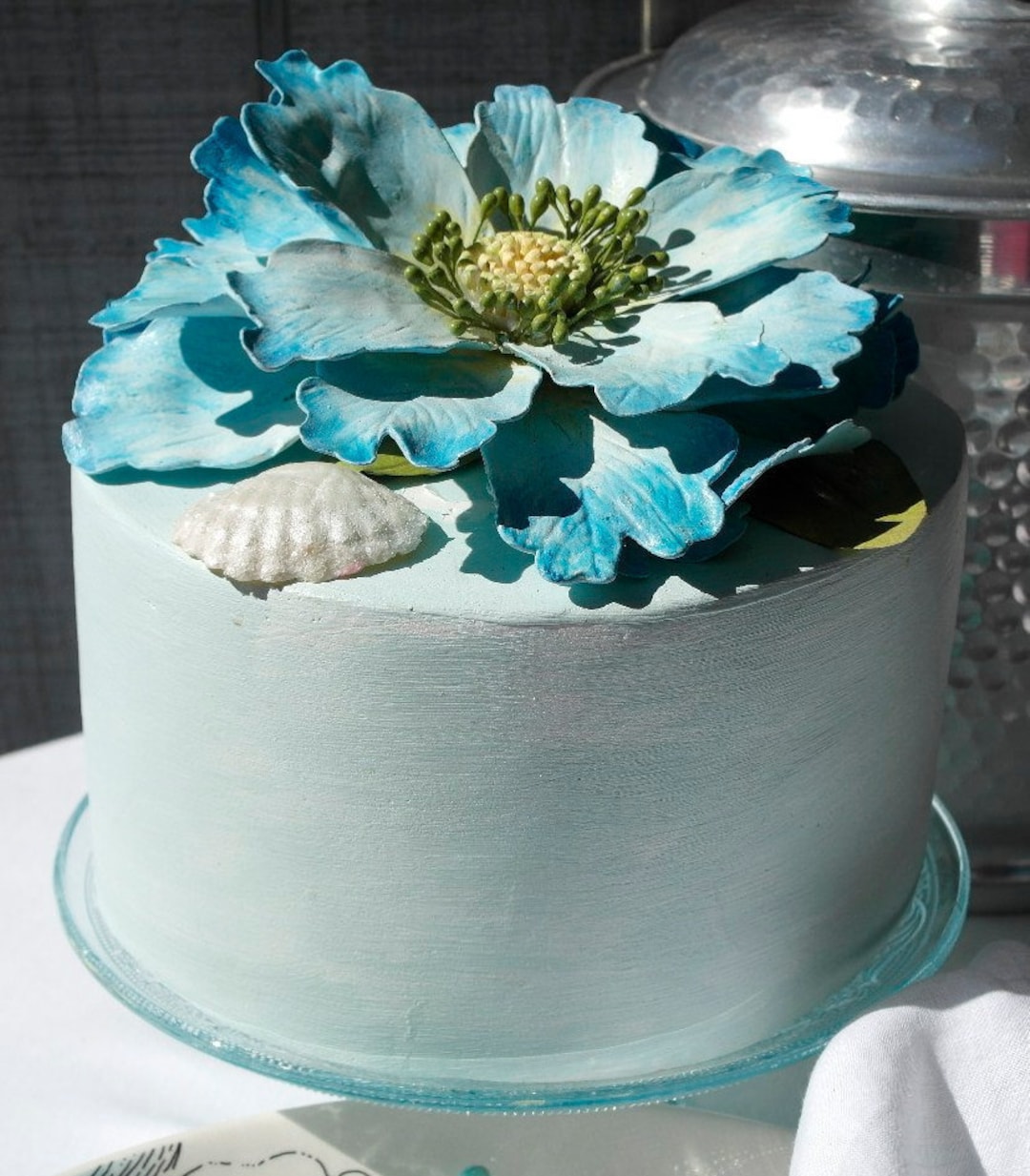 Faux Fake Cake Blue beach Cake Beach and Tiffany Color Hand Crafted ...