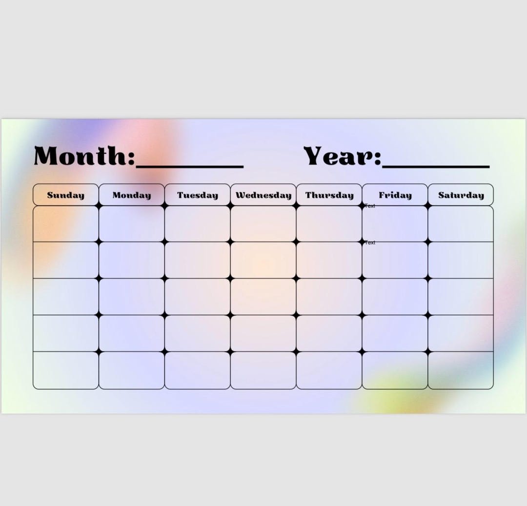 Printable Customizable Calendar Sheet - Etsy