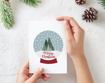 Winter Village Snow Globe Christmas Card – Warm Holiday Greetings ...