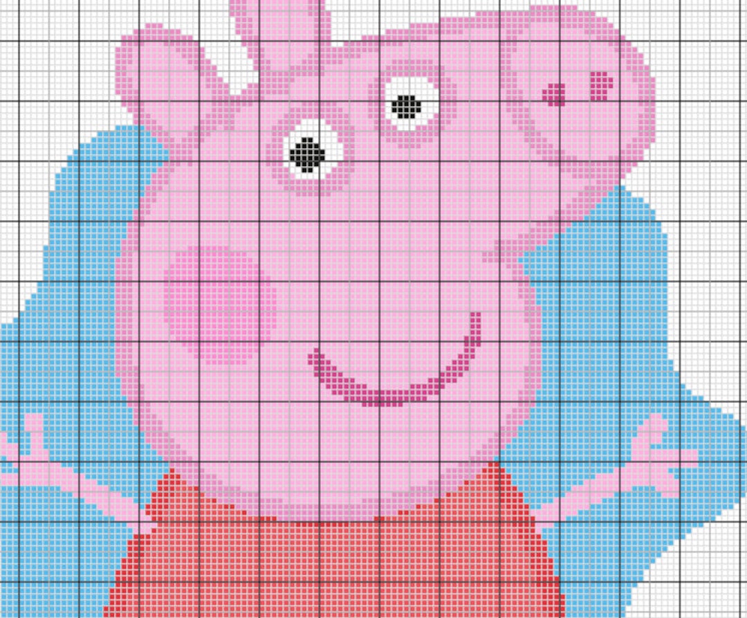 Peppa Pig Crochet Graph and Written Pattern SC Graphghan - Etsy